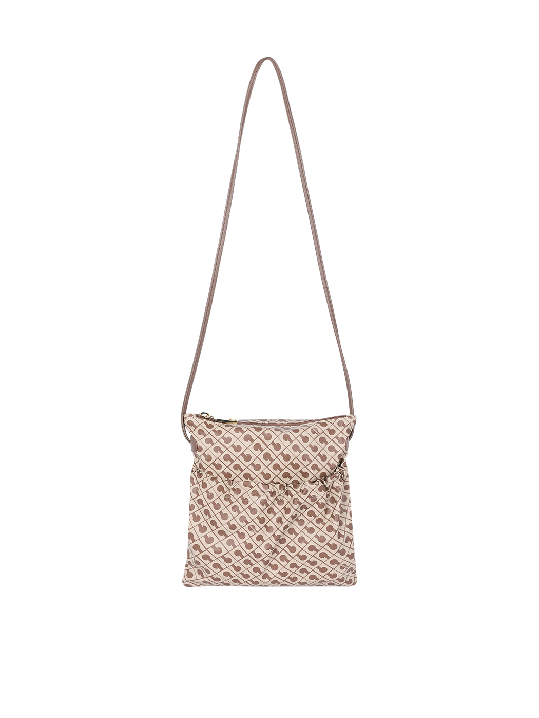 Small Softy Fabric Flat Crossbody Bag Tobacco Butter