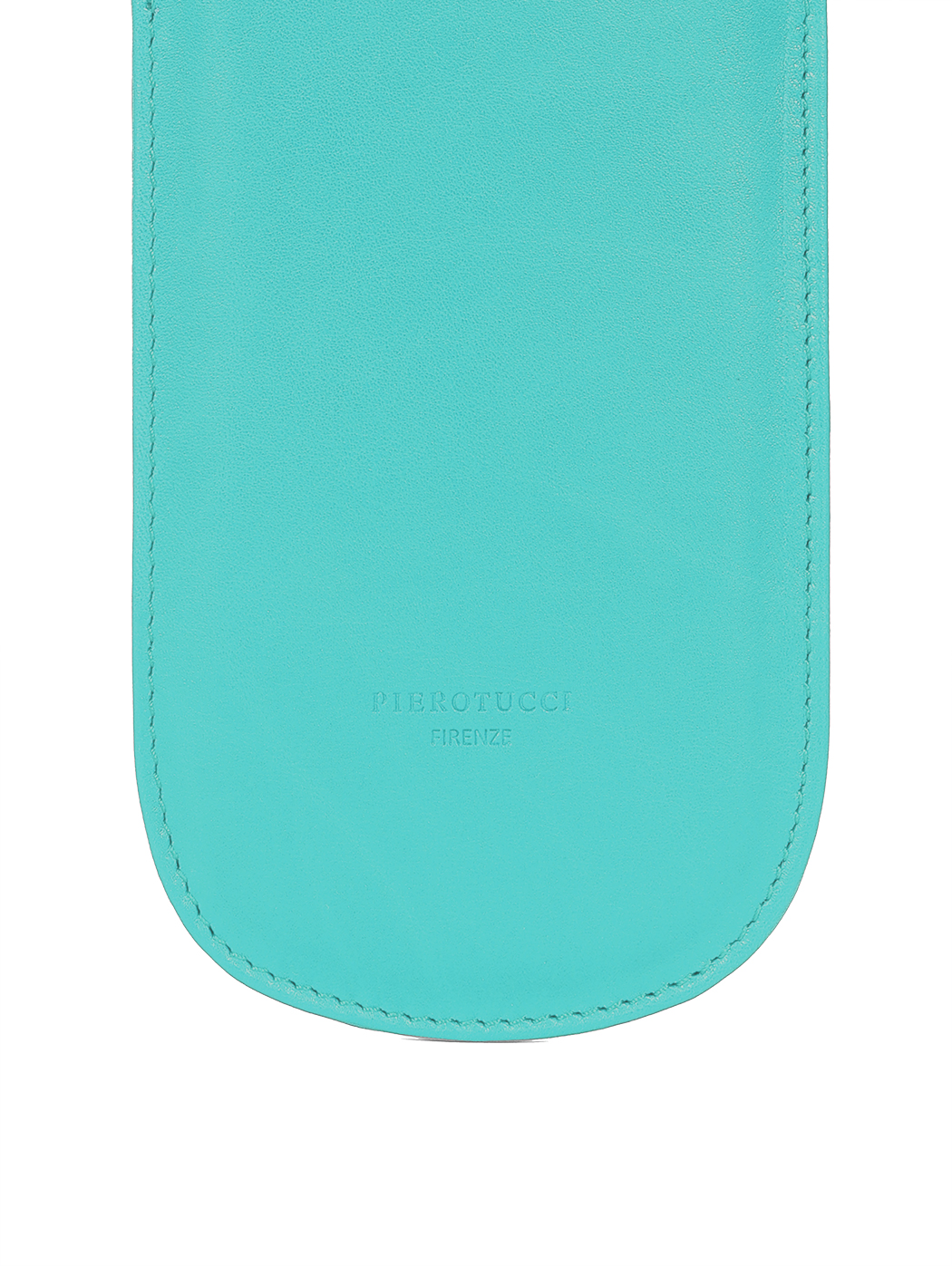 Smooth Leather Slim Eyeglasses Case Aqua Green